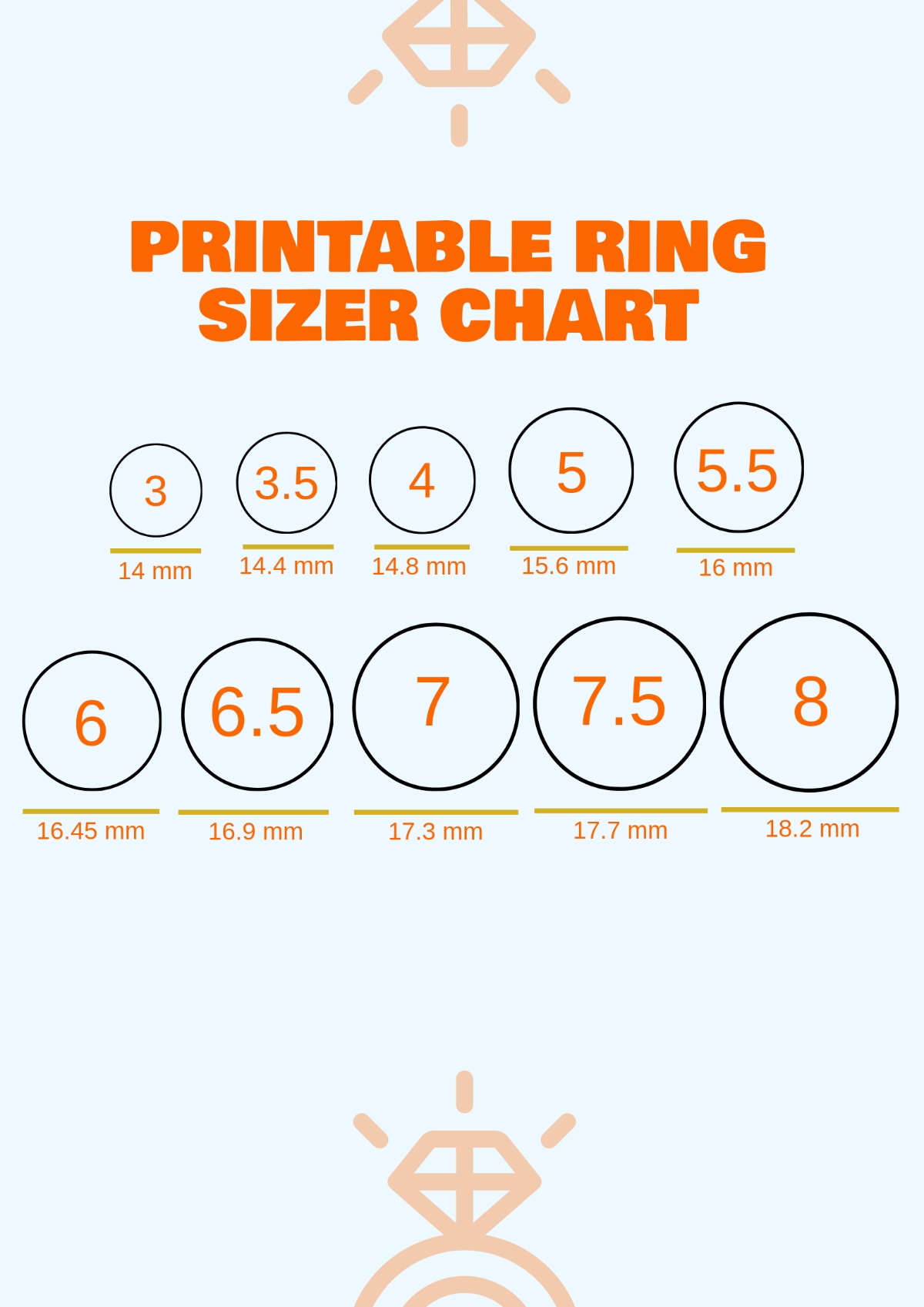 Ring Size Chart Printable Pdf Free - Printable Chart Template